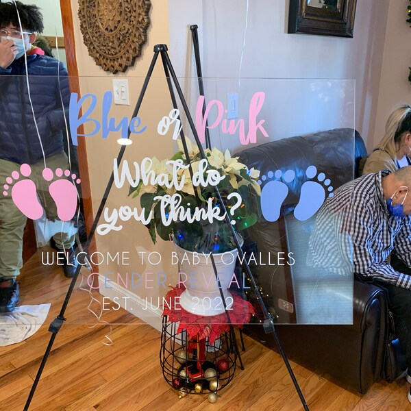 Gender Reveal Sign - Gender Reveal Party, Gender Reveal Decor, Pink or ...