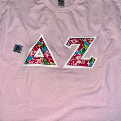 Zeta Tau Alpha Shirt Turquoise Flowers on Turquoise Glitter - Etsy