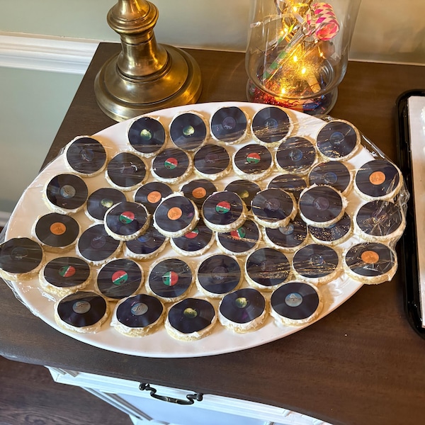 Edible Vinyl Record Cookie Cupcake Oreo Toppers, Wafer Paper or ...