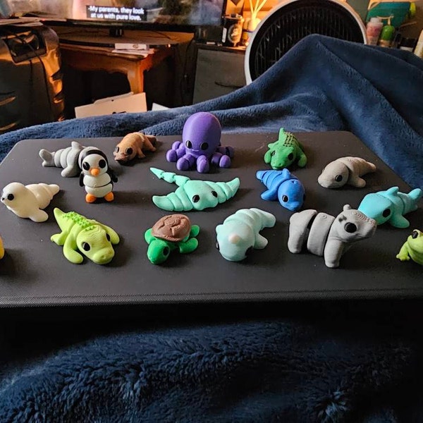 3D Printed Marine Animal Toy Bundle, Colorful Fidget and Sensory Aids ...