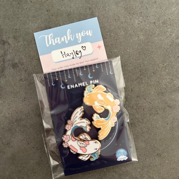 Enamel Pin: Japanese Cherry Blossom Koi Fish, Sakura Koi Fish Pair Pin ...