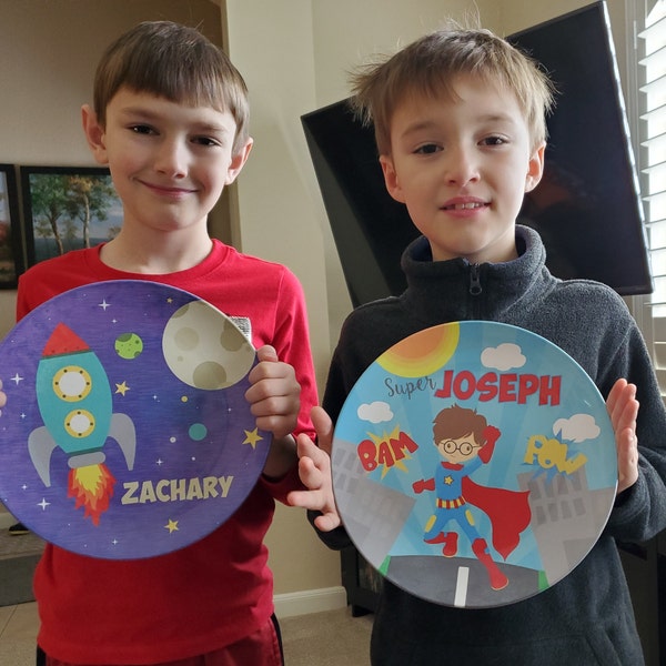 Personalized Spaceship Plate and Bowl Set - Personalized Plastic ...