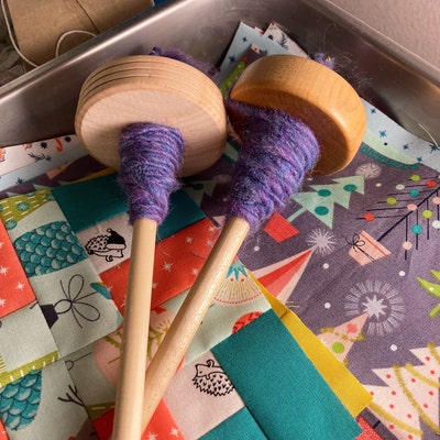 Drop Spindle Kit for Beginner W/ Fiber Top Whorl Handspinning Spindling ...