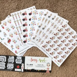 Candy Apple Sampler Character Stickers - Etsy