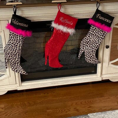 Red Christmas Stocking Custom Christmas Stockings High Heel ...