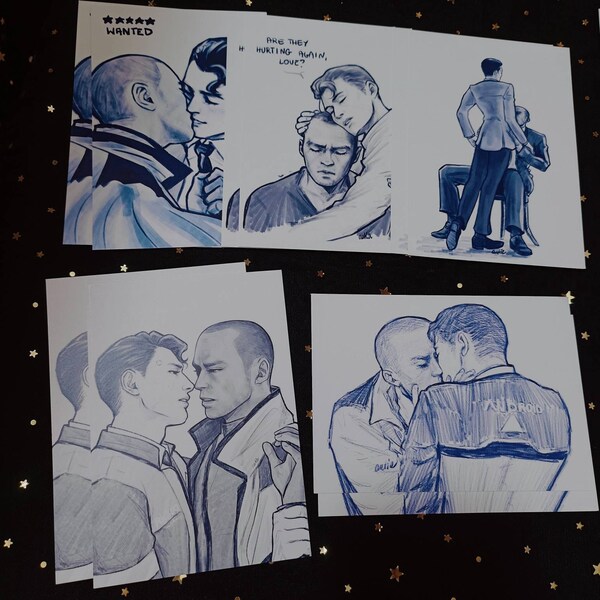 RK1K Postcard Connor X Markus, Detroit Become Human, A6 Art Print ...
