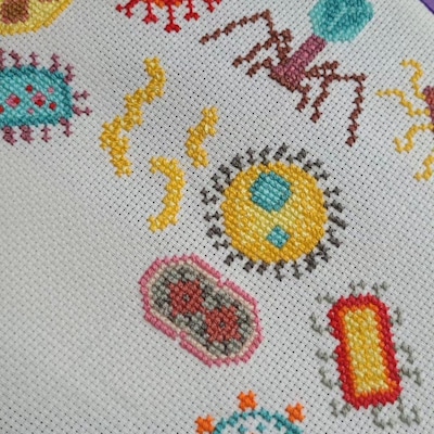 Microbes Cross Stitch Pattern Bacteria Cross Stitch Pdf Germ Cross ...