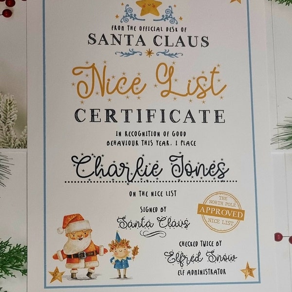 Instant Download Editable Santa Letter and Nice List Certificate ...