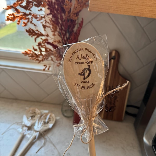 Chili Cook off Wooden Spoon, Chili Cook-off Awards, Chili Cookoff ...