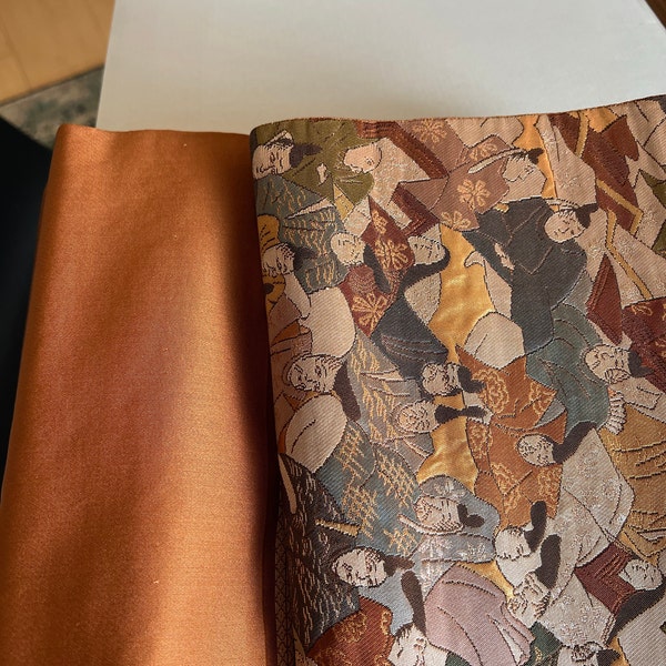 Japanese Obi Embroidered Artwork, Horizontal Textile Wall Art, Japanese ...