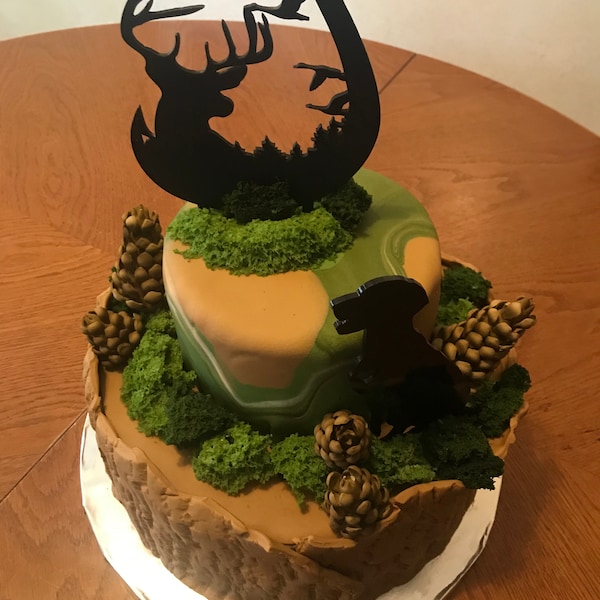 Duck Hunter Deer Hunter Fishing Grooms Cake Topper | Customizable ...