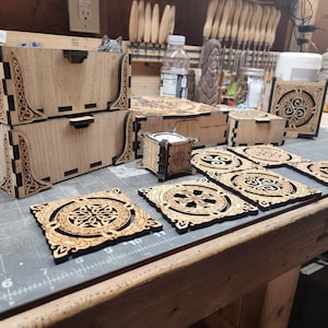 6 Celtic Coasters With Box 00135. Laser Cut Files SVG, PDF, DXF ...