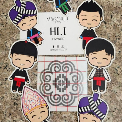 Hmong Chibi Die-cut Stickers, Hmong Sticker, Hmong Clothes, Hmong ...