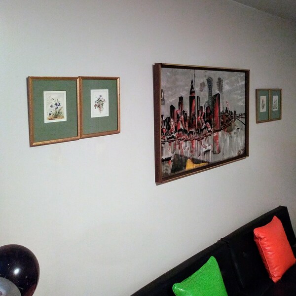 Mossy Green and Copper Salad or Fruit Bowl Earth Tones Large Shallow ...