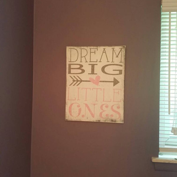 Dream Big Little One Wood Sign Girls Nursery Sign Boys Nursery Sign ...