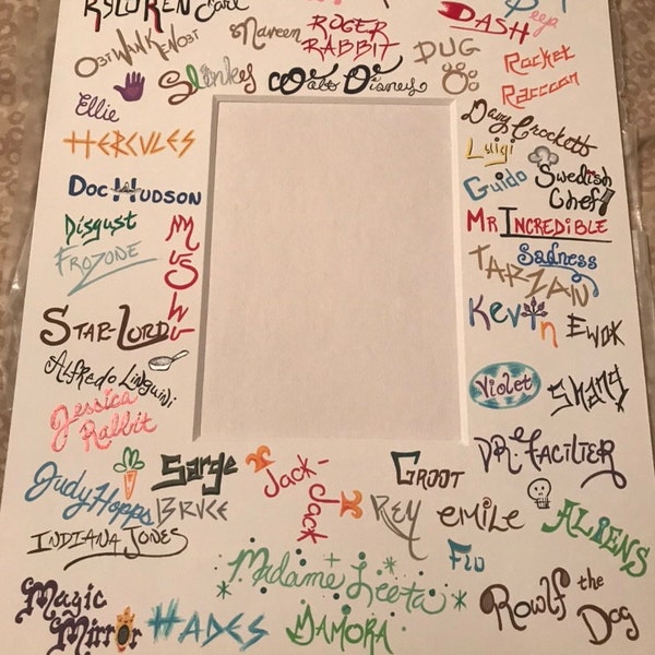 Disney Photo Mat - Mat Board - Disney Characters - Disney Autograph ...