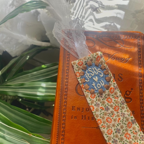 Embroidered Fabric Bible Bookmark (jesus Loves You) - Etsy