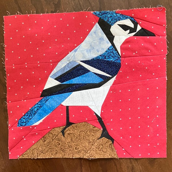 Blue Jay Fpp--backyard Birds Series--paper Piecing Quilt Block Pattern ...