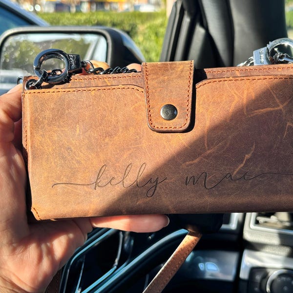 Crossbody Phone Wallet, Chic Leather Wallet for Women With Phone ...