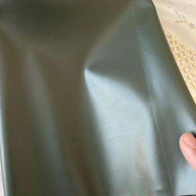 Olive Green Stretch Matte Pleather, Army Green Faux Leather Vinyl for ...