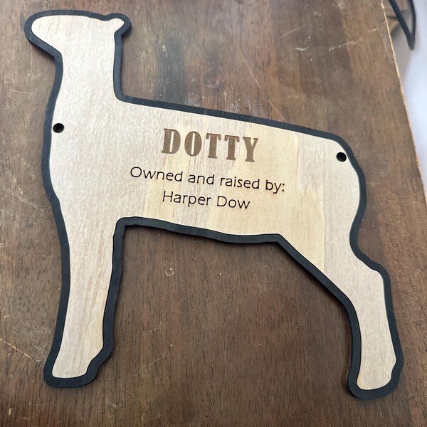 Customizable Pig Hog Stall Tag or Name Plate Label for Fairs and ...