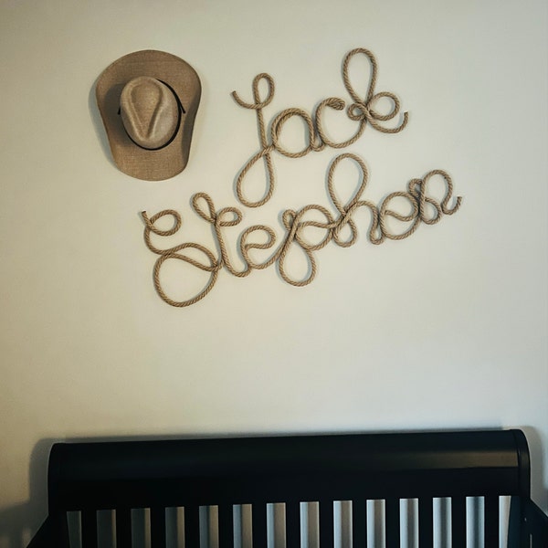 Large Wall Name Sign for Nursery, Rope Name Personalized Wall Decor ...