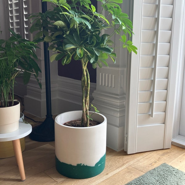 Handmade Unique Plant Pot | 15cm or 25cm Diameter | Teal Plant Pot ...