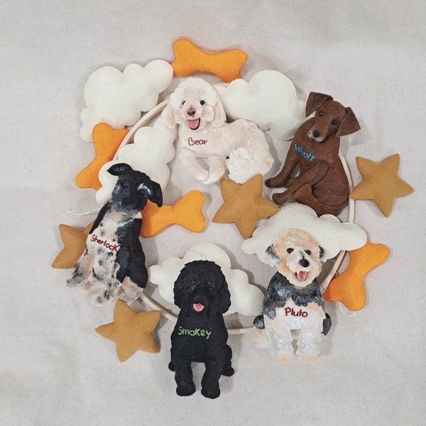 Custom Dog Baby Mobile, Personalized Baby Nursery, Puppy Baby Mobile ...
