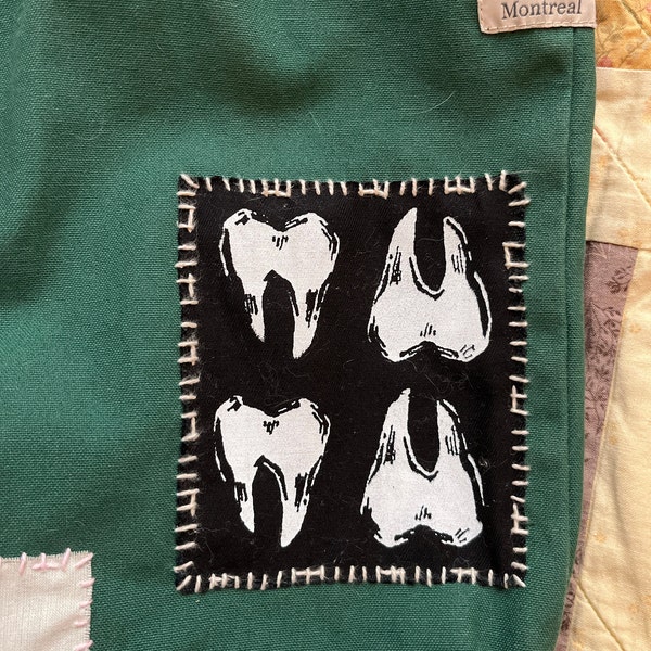 4 Teeth Punk Horror Handmade Sew-on Fabric Patches Set - Etsy