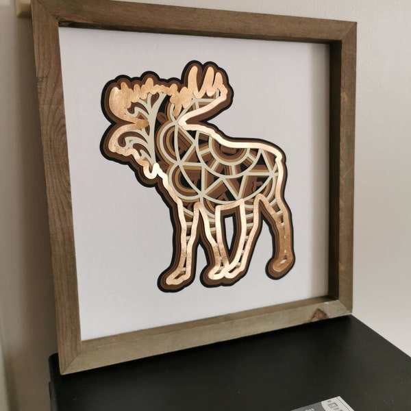 3D Mandala Moose Animal Paper Cut File Digital Download SVG Template - Etsy