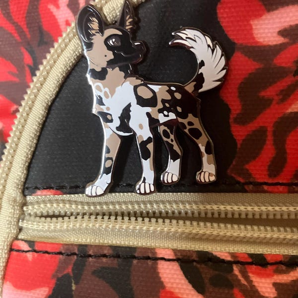 Painted Dog Enamel Pin - Etsy