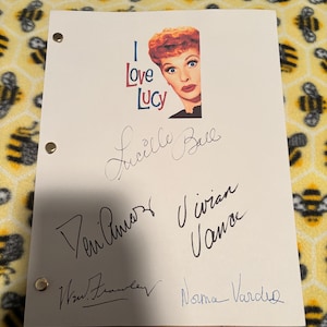 I Love Lucy Signed TV Script Screenplay X5 Autograph Lucille Ball Desi ...