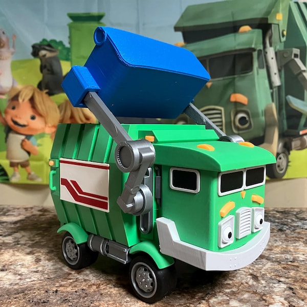 Handmade Trash Truck Toy With Functional Dumpster Arms and Wheels ...