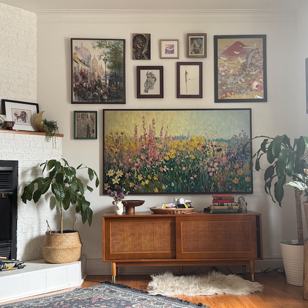 Frame TV Art Spring Wildflowers Textured Colorful Background for ...