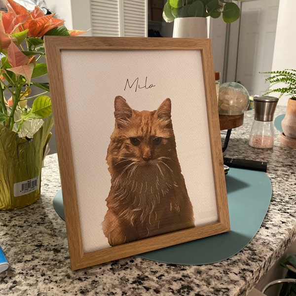 Custom Watercolor Pet Memorial Portraits Using Pet Photo Personalized ...
