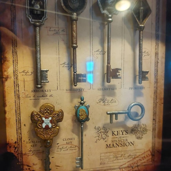 RESIDENT EVIL Spencer Mansion Key Collection in Shadow Box Frame - Etsy ...
