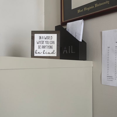 Be Kind Wood Sign, Kindness Decor, BE KIND Sign, Bookshelf Sign, Office ...