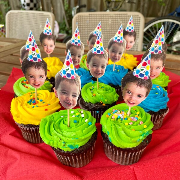 Custom Photo Cupcake Toppers - Face Cutout Cupcake Picks - Personalized ...