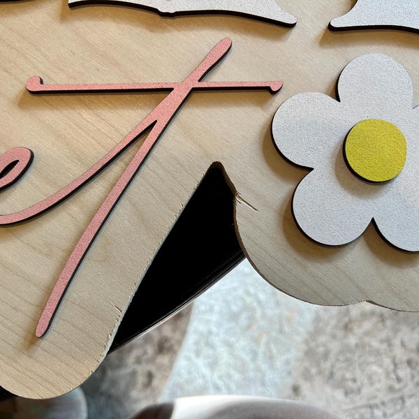 Flower Name Sign, Large Wood Name Sign, Nursery Name Sign, Flower ...