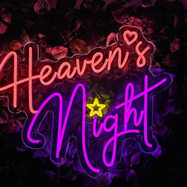 Heaven's Night Neon Sign | Custom Neon Lights Sign | Wedding Neon Sign ...