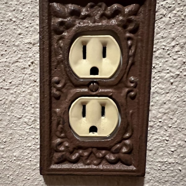 Fleur De Lis Cast Iron Outlet Cover - Shabby Chic Farmhouse Decor - Etsy