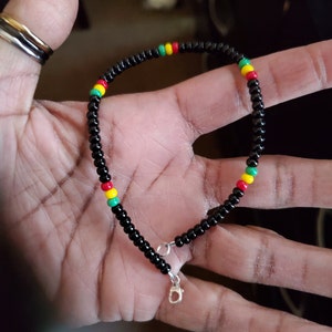 Rasta Style Beaded Anklet, Colorful Anklet, Seed Bead Anklet, Ankle ...