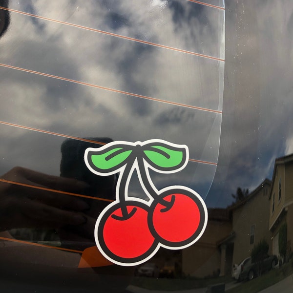 Cherries Vinyl Bumper Sticker | Fruit Cherry Red Fruity Stickers - Etsy