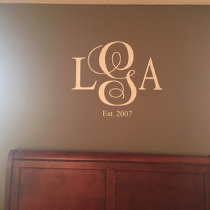 Personalized Monogram Initials Vinyl Wall Decal Lettering Decor Words ...