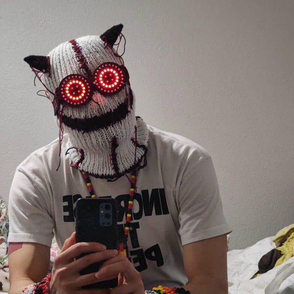 Handmade Knit Balaclava Ski Mask Devil Creepy Joker Halloween Cosplay ...