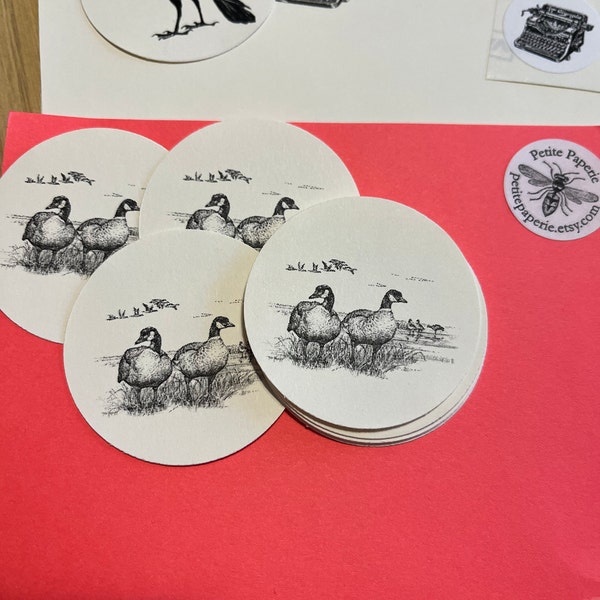 Canadian Geese Goose Tags Round Paper Gift Tags Set of 10 - Etsy