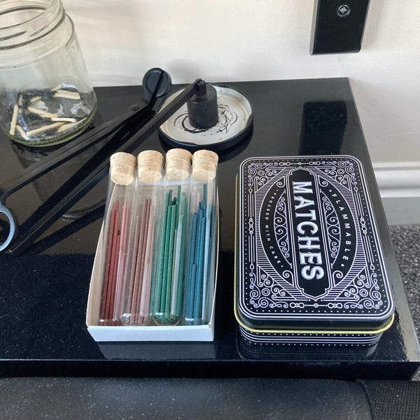 Firelighter Box Metal Tin Storage Holder Fire Lighters Matches Camp ...