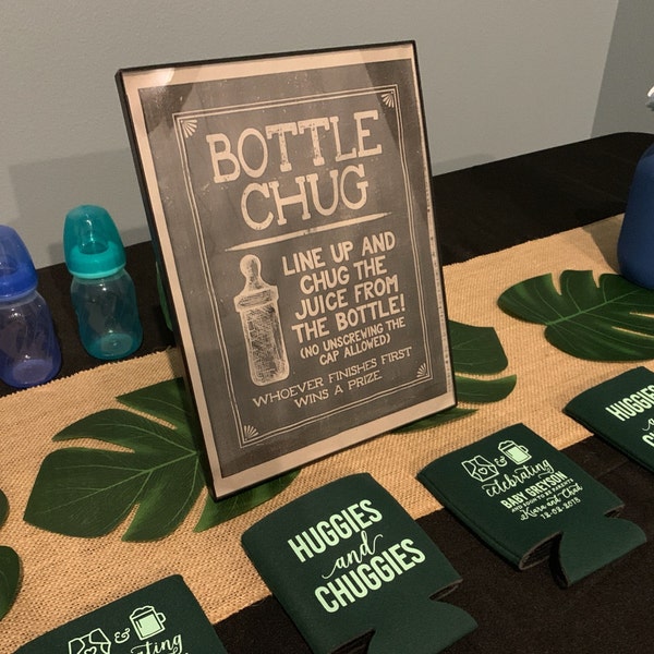 Instant 'BOTTLE CHUG' Printable 8x10, 11x14 Sign Baby Shower Game ...