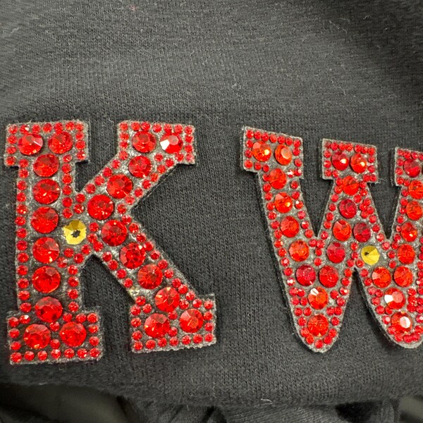 Red Old English Letter Patches Iron on / Sew Retro Alphabet Embroidery ...