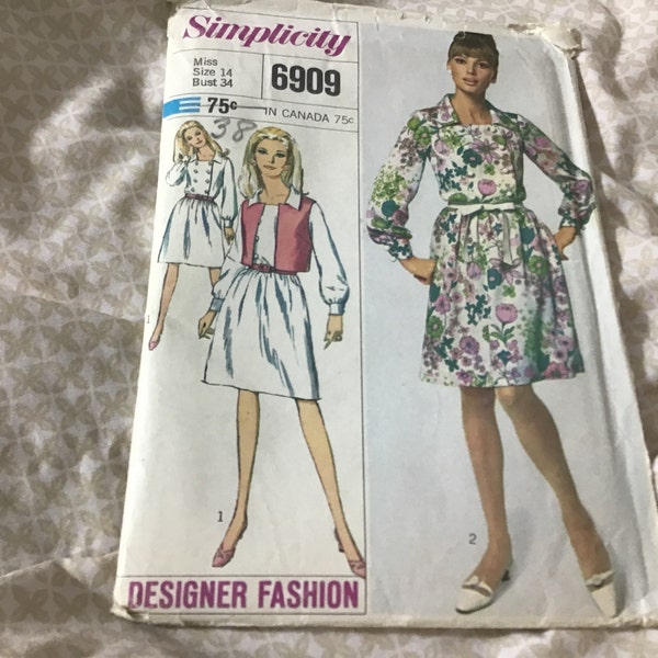 Vintage UNCUT 70's Very Easy Vogue Misses Sz 14 Jumpsuit Pattern 9732 ...